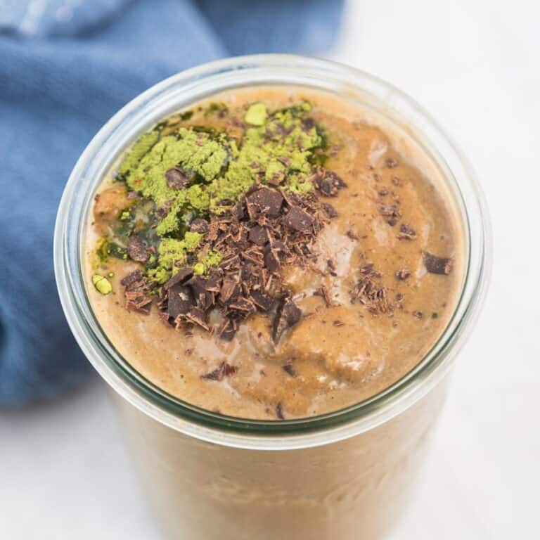 Chocolate Matcha Protein Shake - Becoming You With Julie