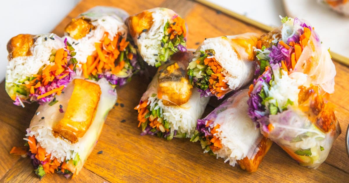 Fresh Vegan Spring Rolls with Peanut Sauce - Becoming You With Julie