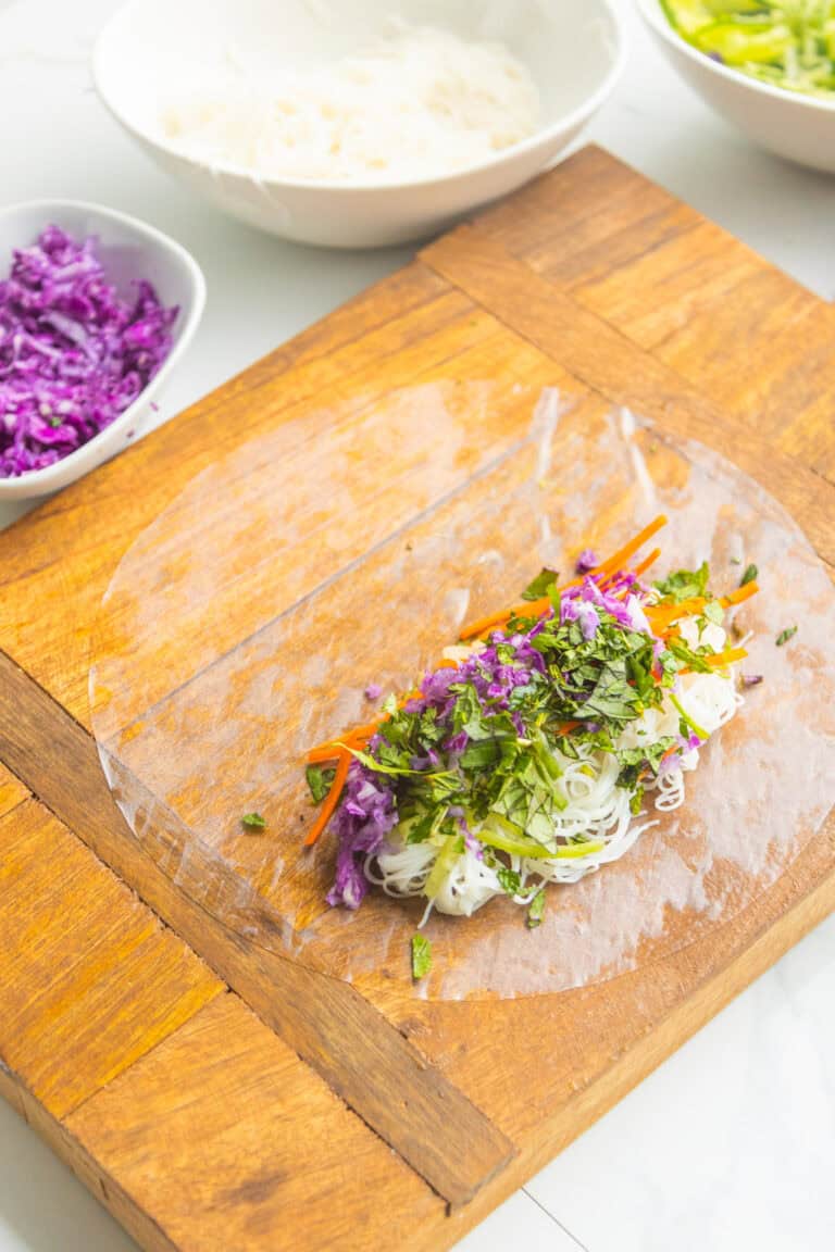 Fresh Vegan Spring Rolls with Peanut Sauce - Becoming You With Julie